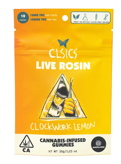 CLOCKWORK LEMON-ROSIN GUMMY-10PK-(100MG THC) - Farmacy | California's ...